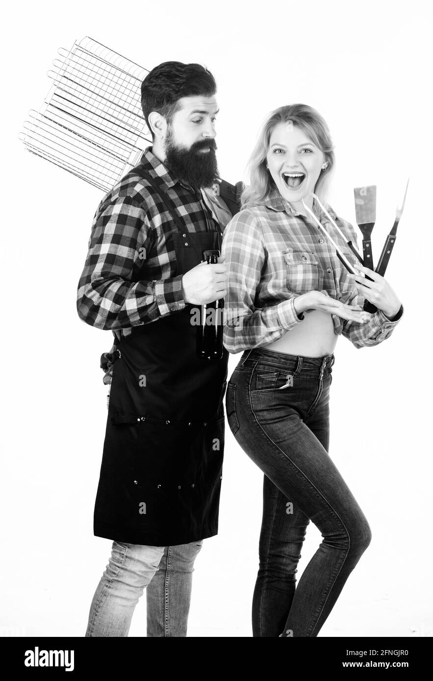 Chef grilling burger meat Black and White Stock Photos & Images - Alamy