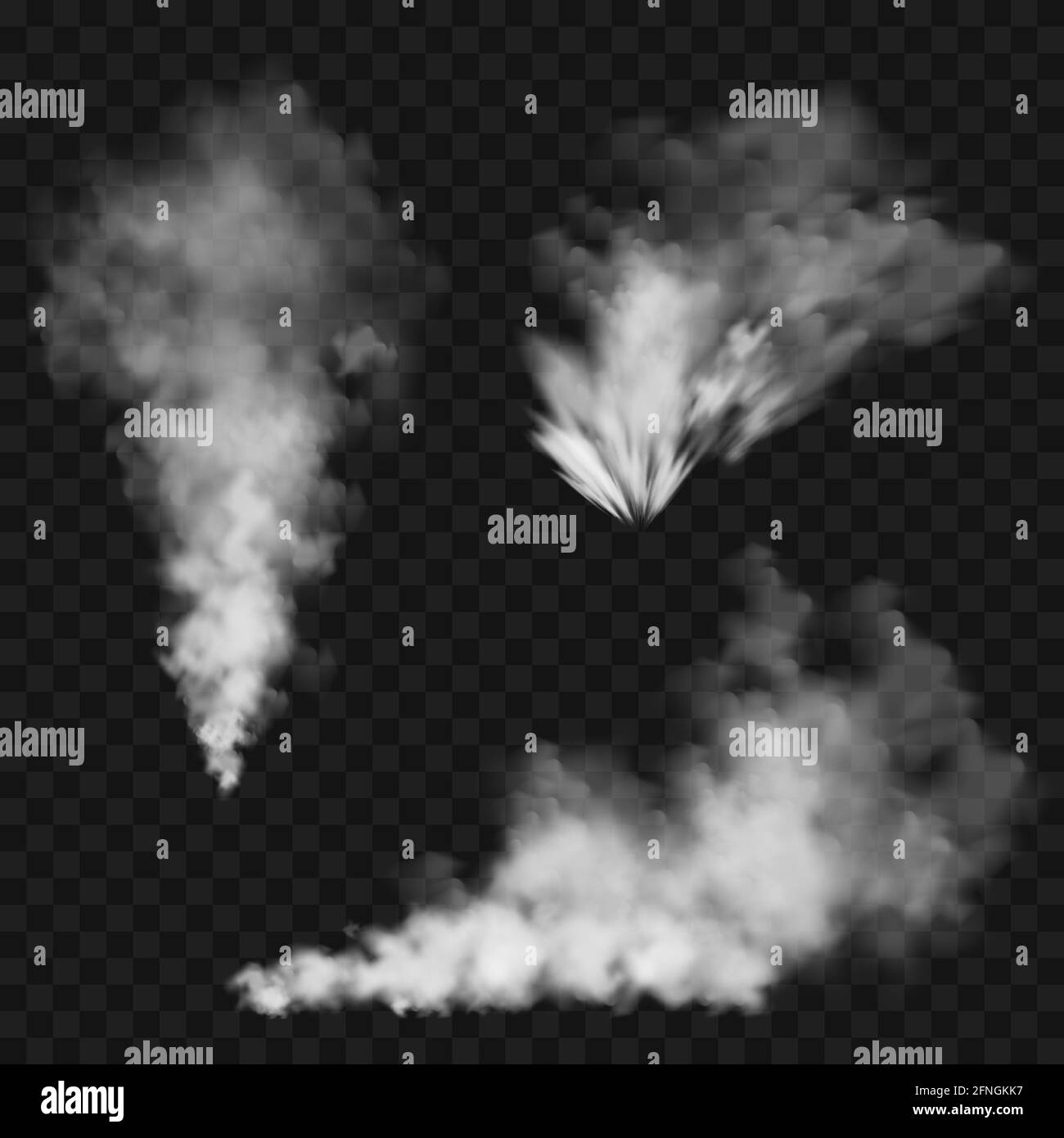 Realistic smoke clouds. Stream of smoke from burning objects ...
