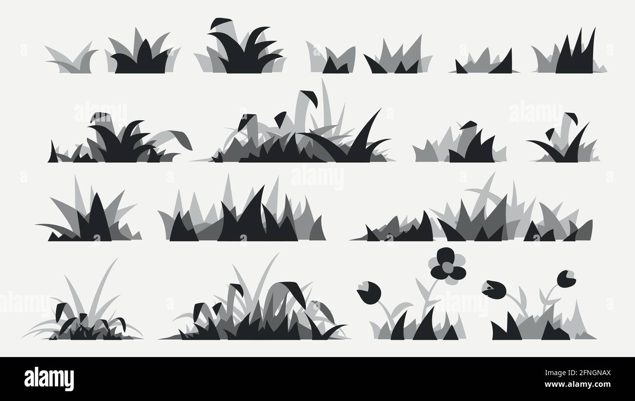 gray color lawn grass set on white Stock Vector Image & Art - Alamy