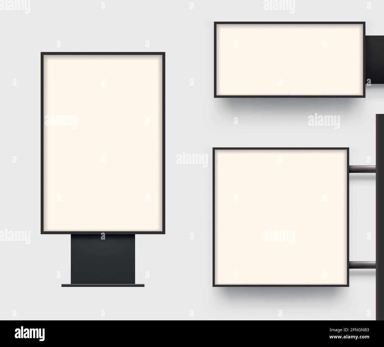 realistic light boxes in set front view Stock Vector Image & Art - Alamy