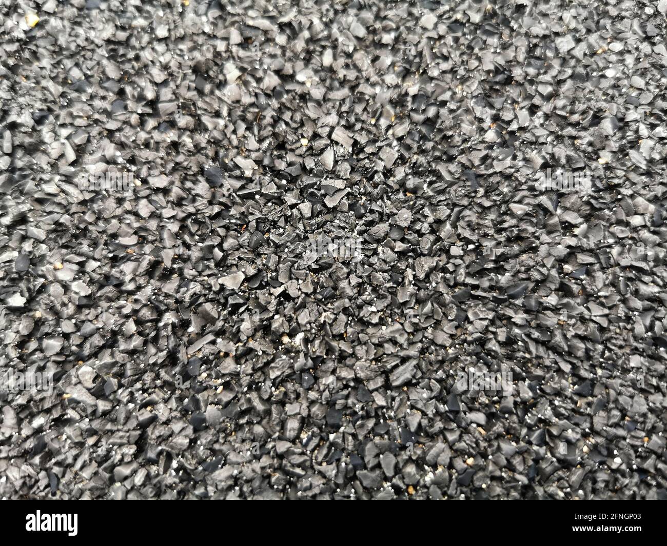 Top view of gravel of gray basalt stones and sand Stock Photo - Alamy