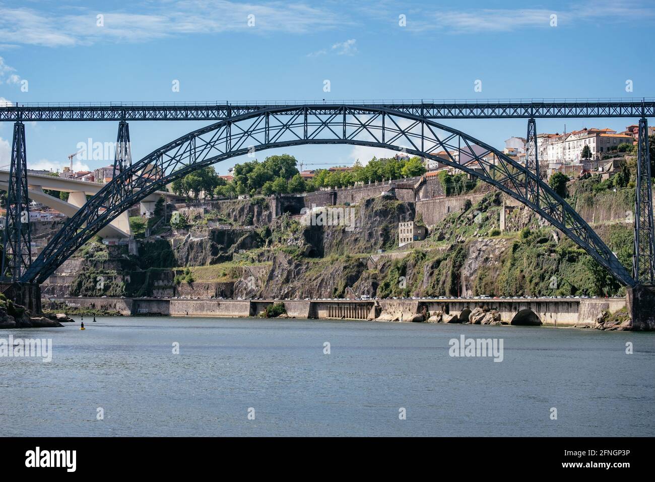 Maria Pia Bridge ("Ponte Dona Maria Pia") over Douro River in Porto ...