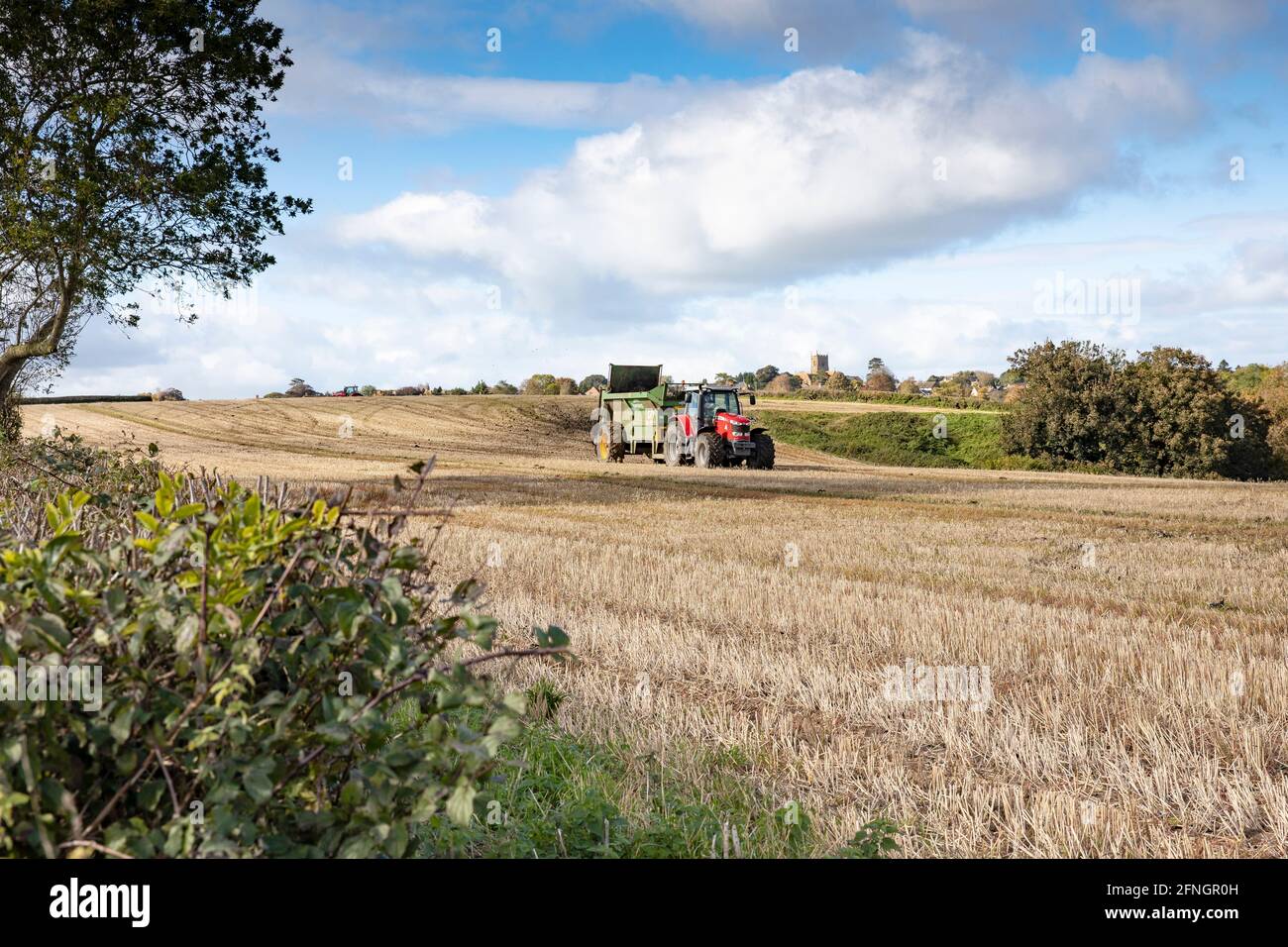 Muck Spreader in field Stock Photo - Alamy