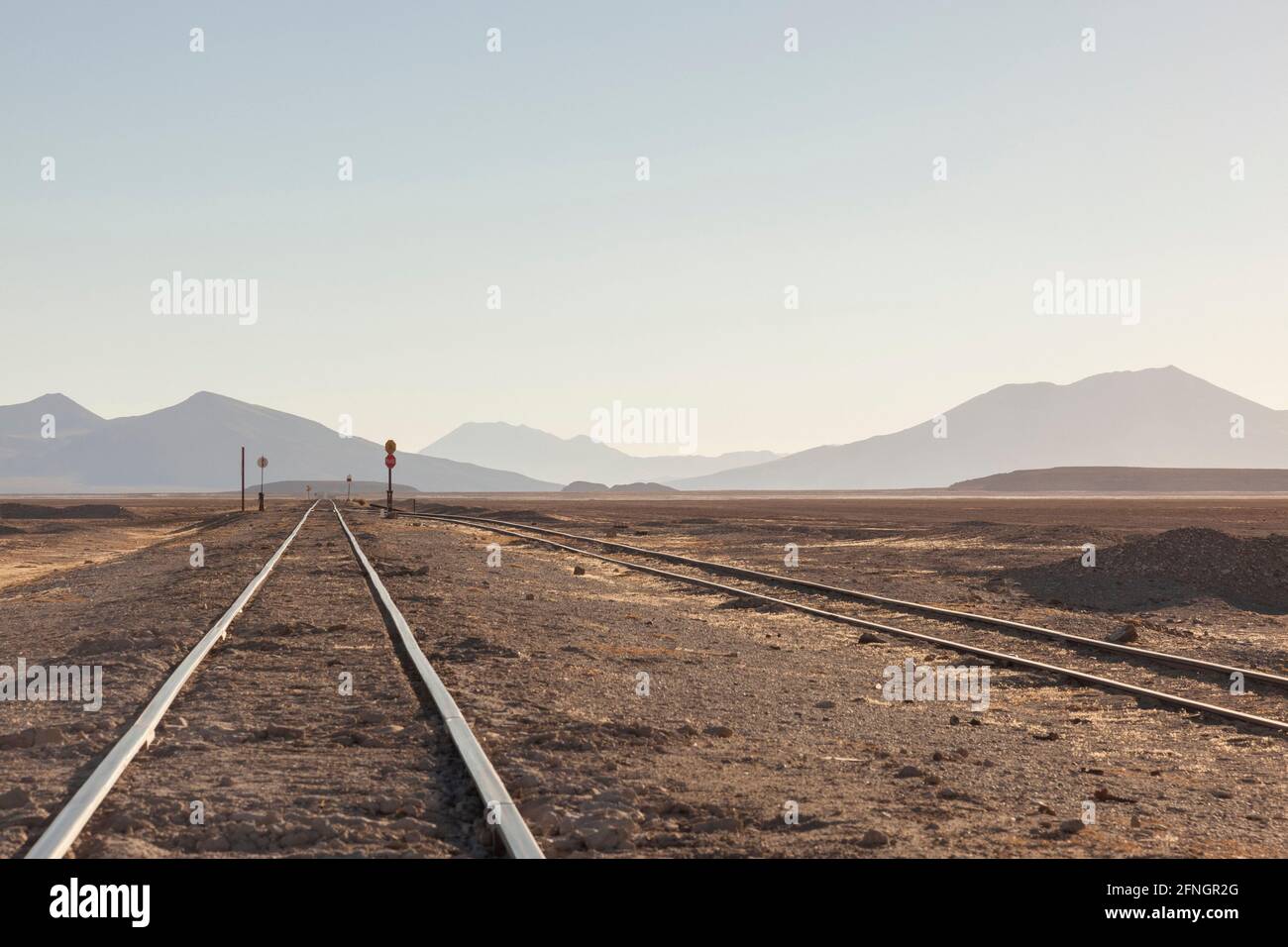 desert railway lines, Colchani, Bolivia Stock Photo - Alamy