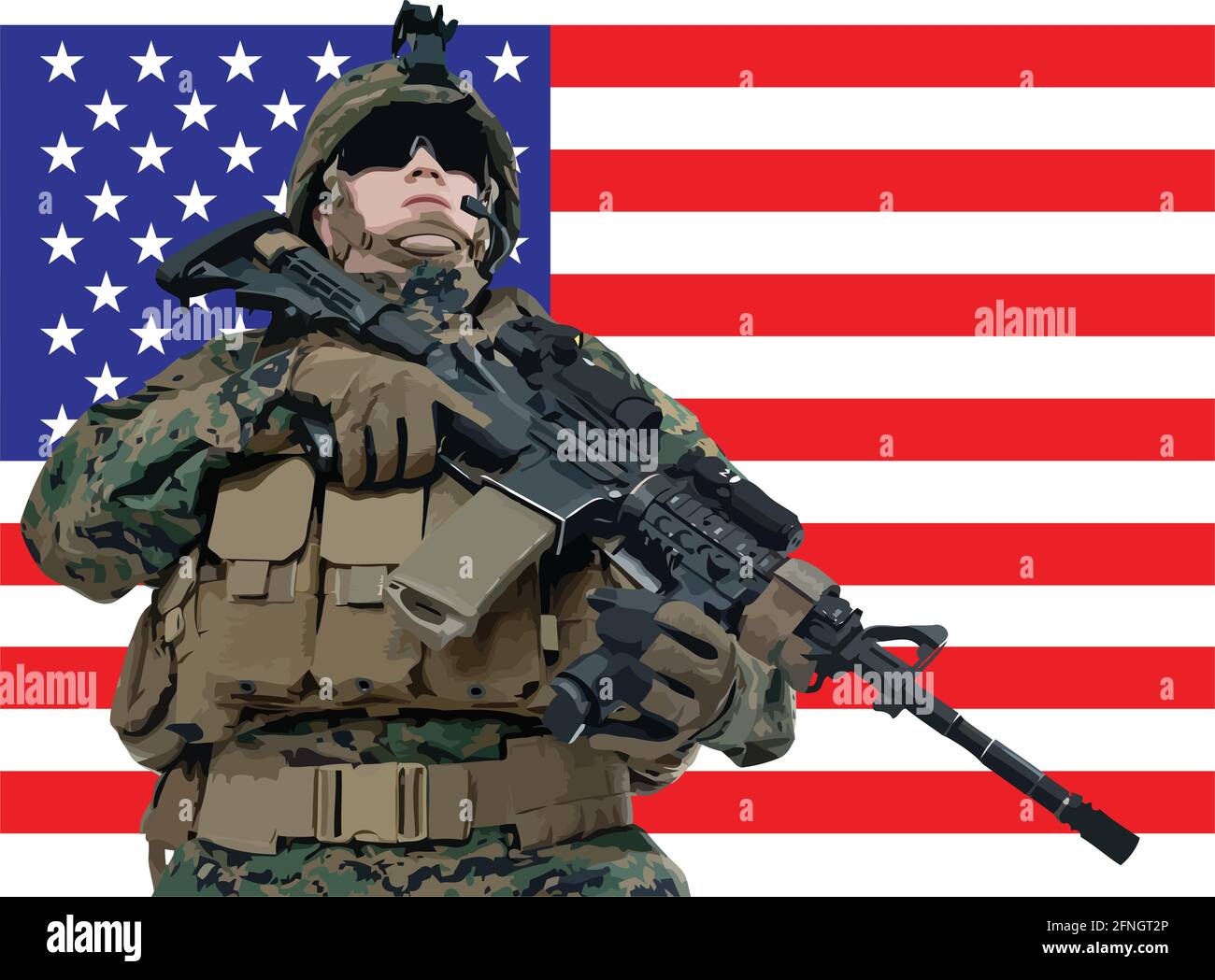 American infantry troops Stock Vector Images - Alamy