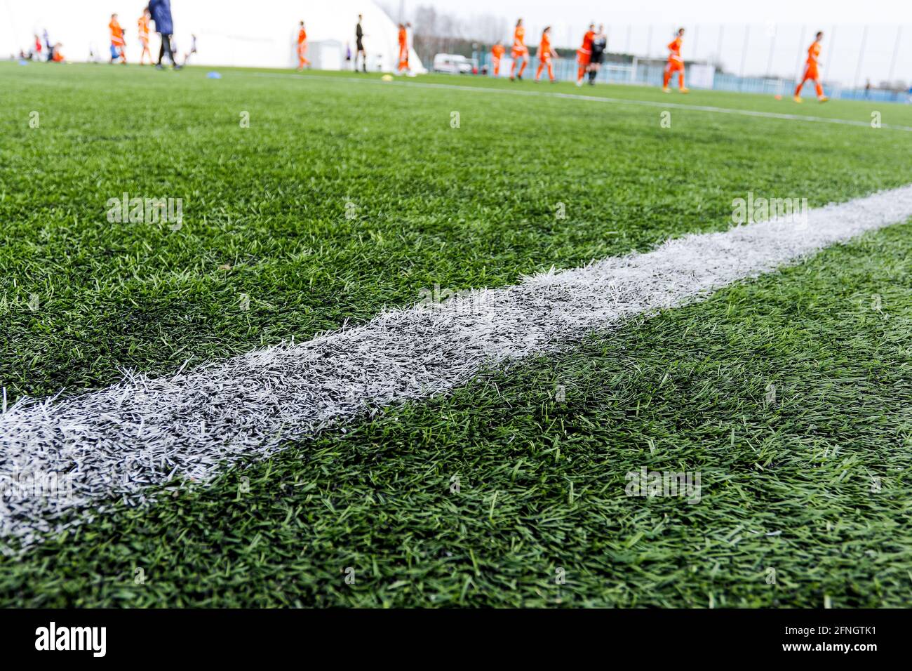Green grass on outdoor stadium, selective focus. sport and games ...