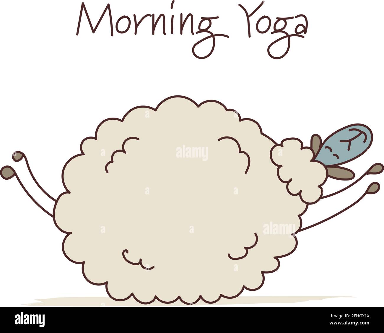 Funny sheep doing yoga, sketch for your design Stock Vector Image & Art ...