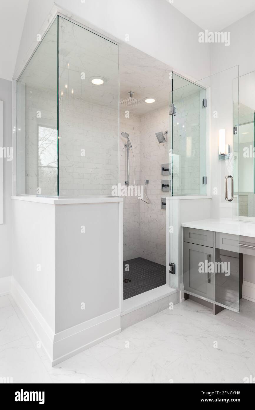 Glass Subway Tile Shower Glass Tile Shower With Carrara Marble Shower