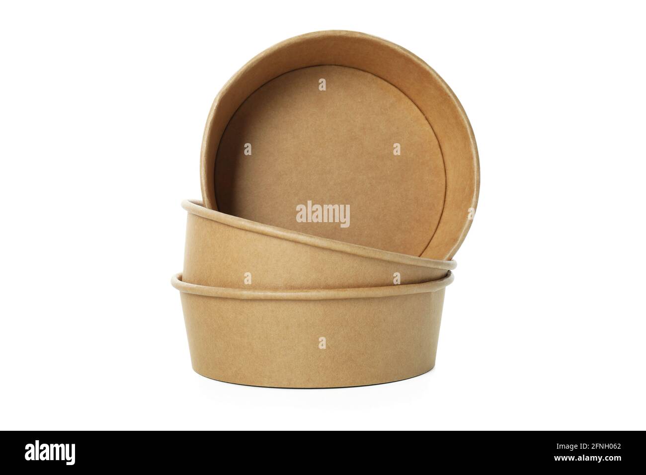 Blank paper bowls isolated on white background Stock Photo - Alamy