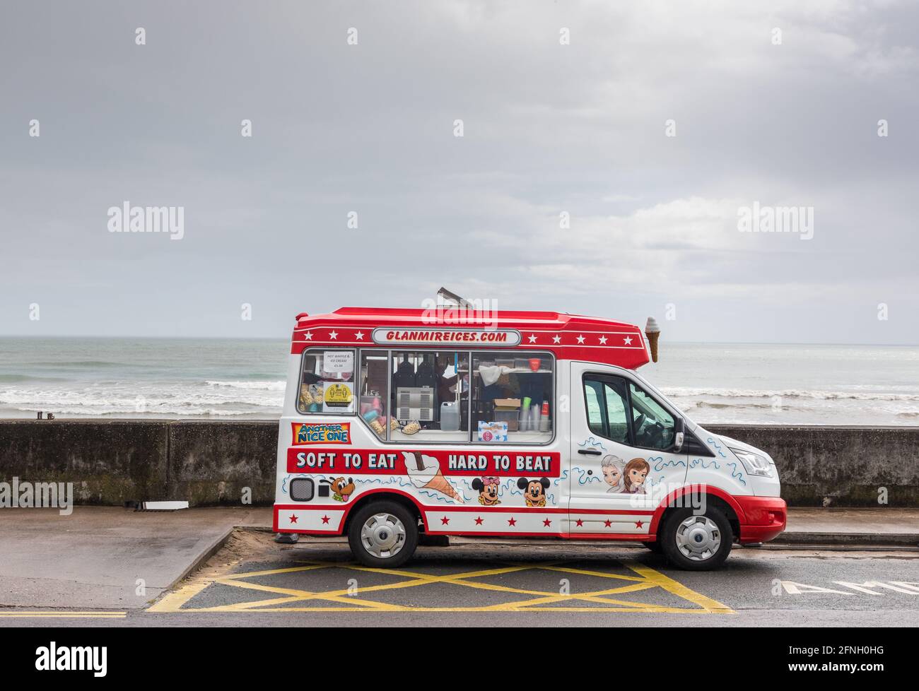 Youghal, Cork, Ireland. 16th May, 2021. A mobile ice cream van on the ...