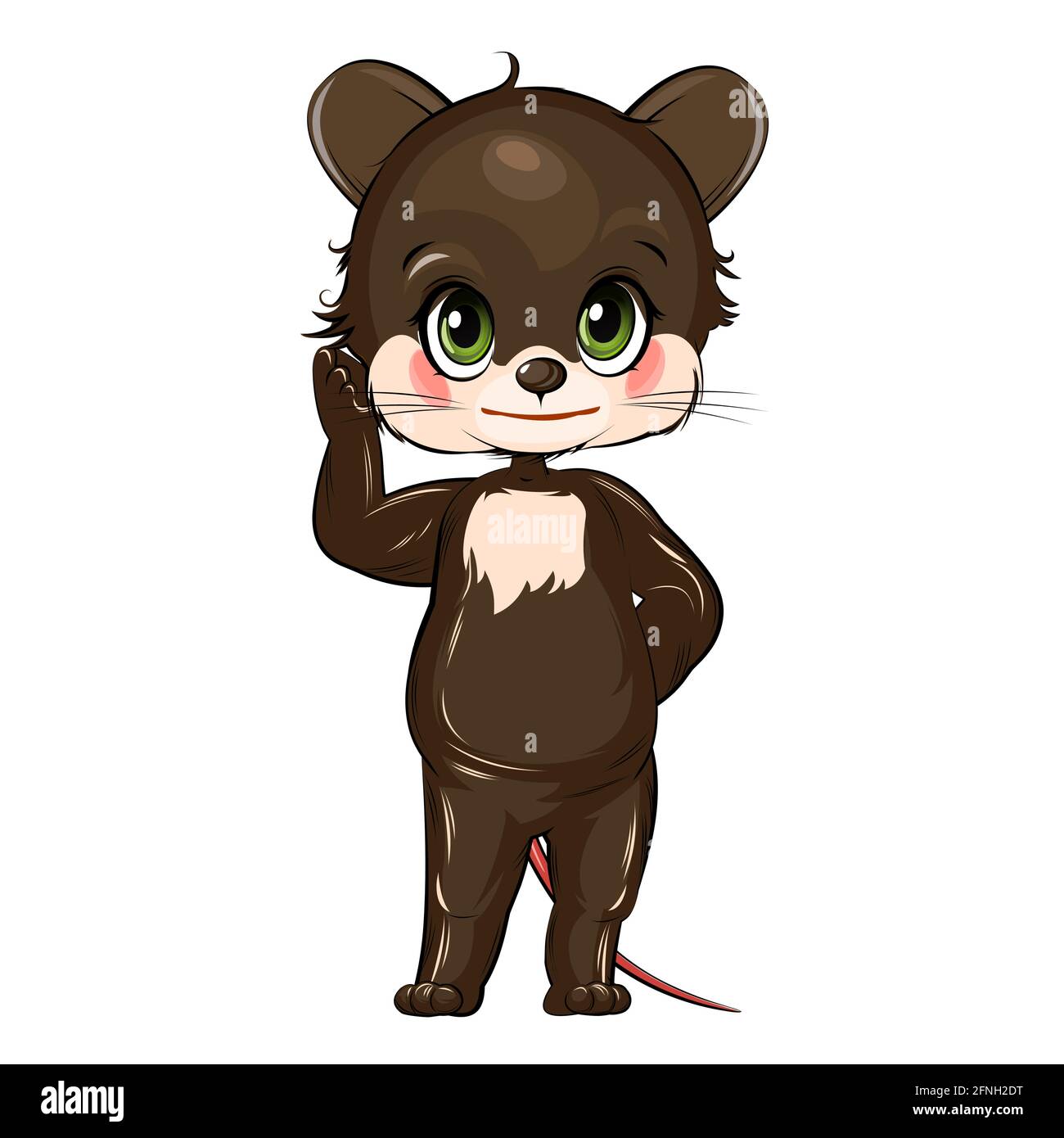 Little mouse. Cute funny animal. Child. Cartoon style. Isolated on ...