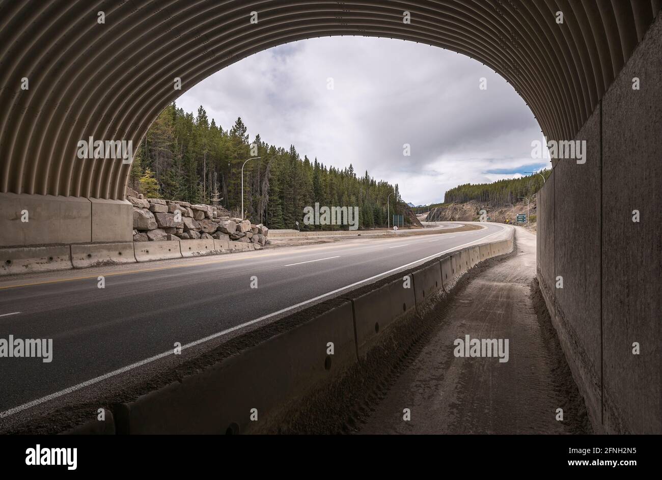 Highway Underpass On The Trans Canada Highway Near Lake Louise Alberta