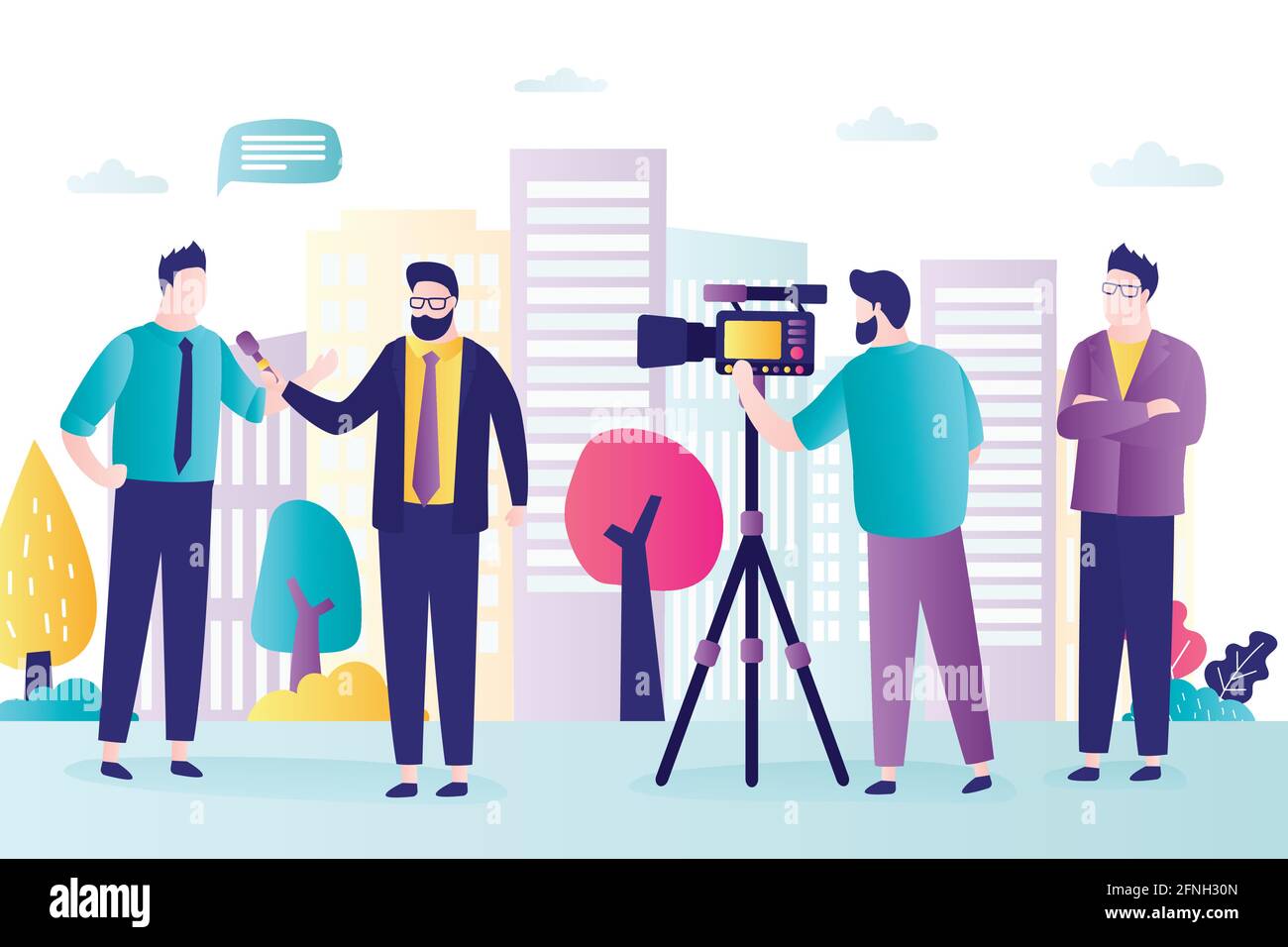 Male reporter interviewing Stock Vector Images - Alamy