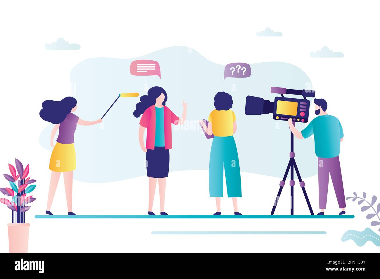 Tv interviews studio Stock Vector Images - Alamy