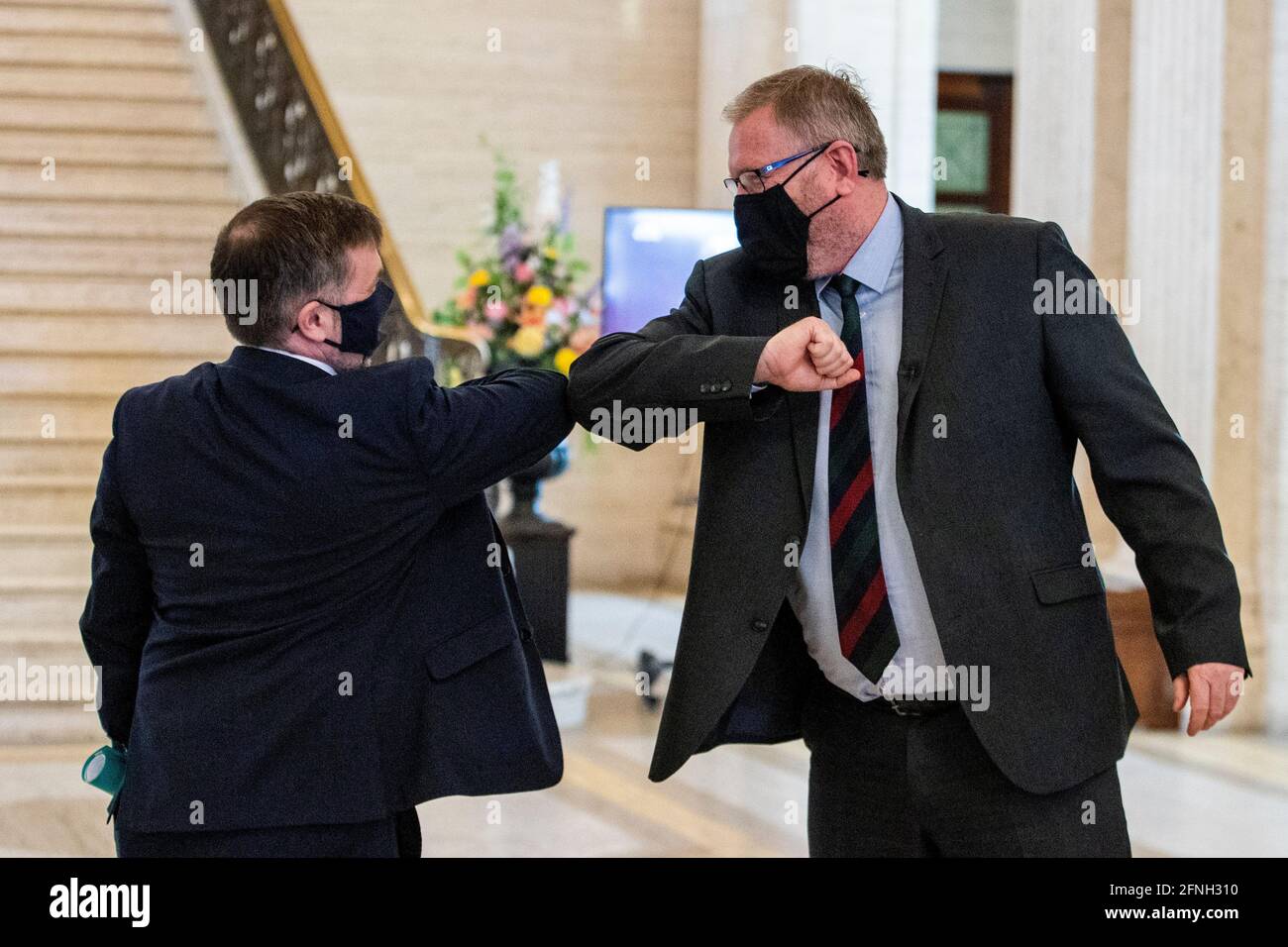 Doug Beattie (right) at Stormont, Belfast, after becoming the new ...