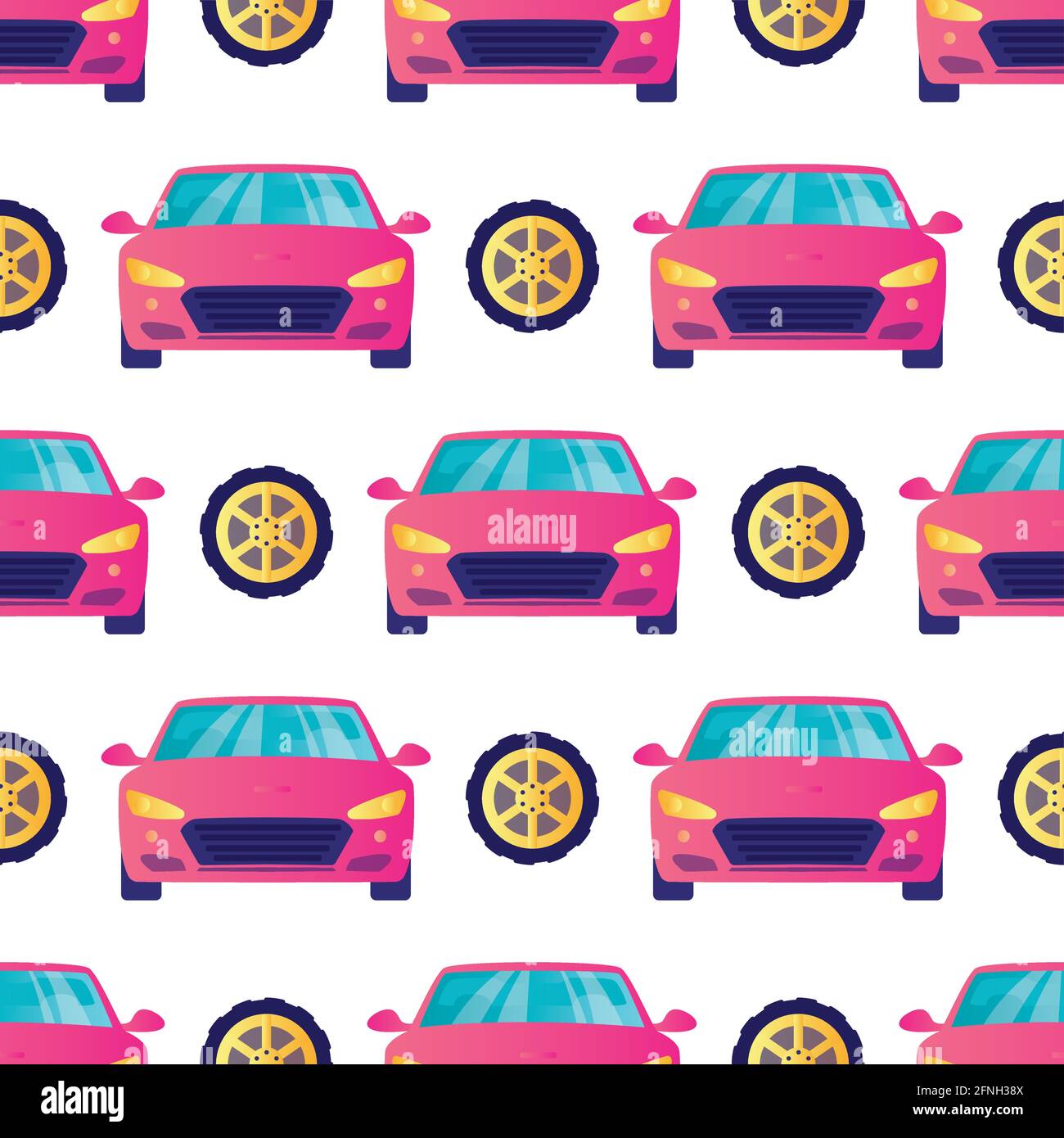 Seamless pattern with modern sport car and tires. Texture background ...