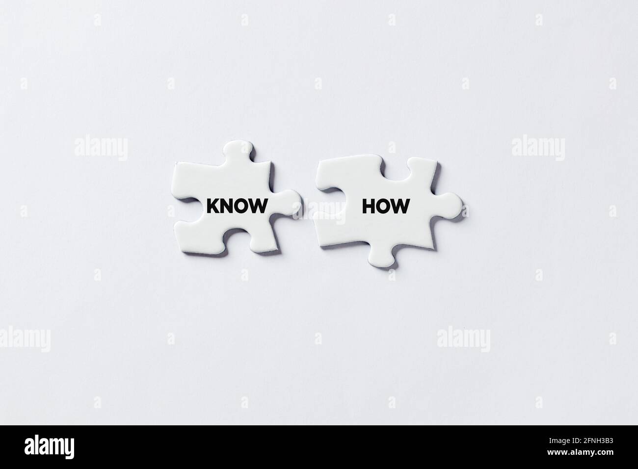 Two Jigsaw puzzle pieces is connecting with the words know how ...