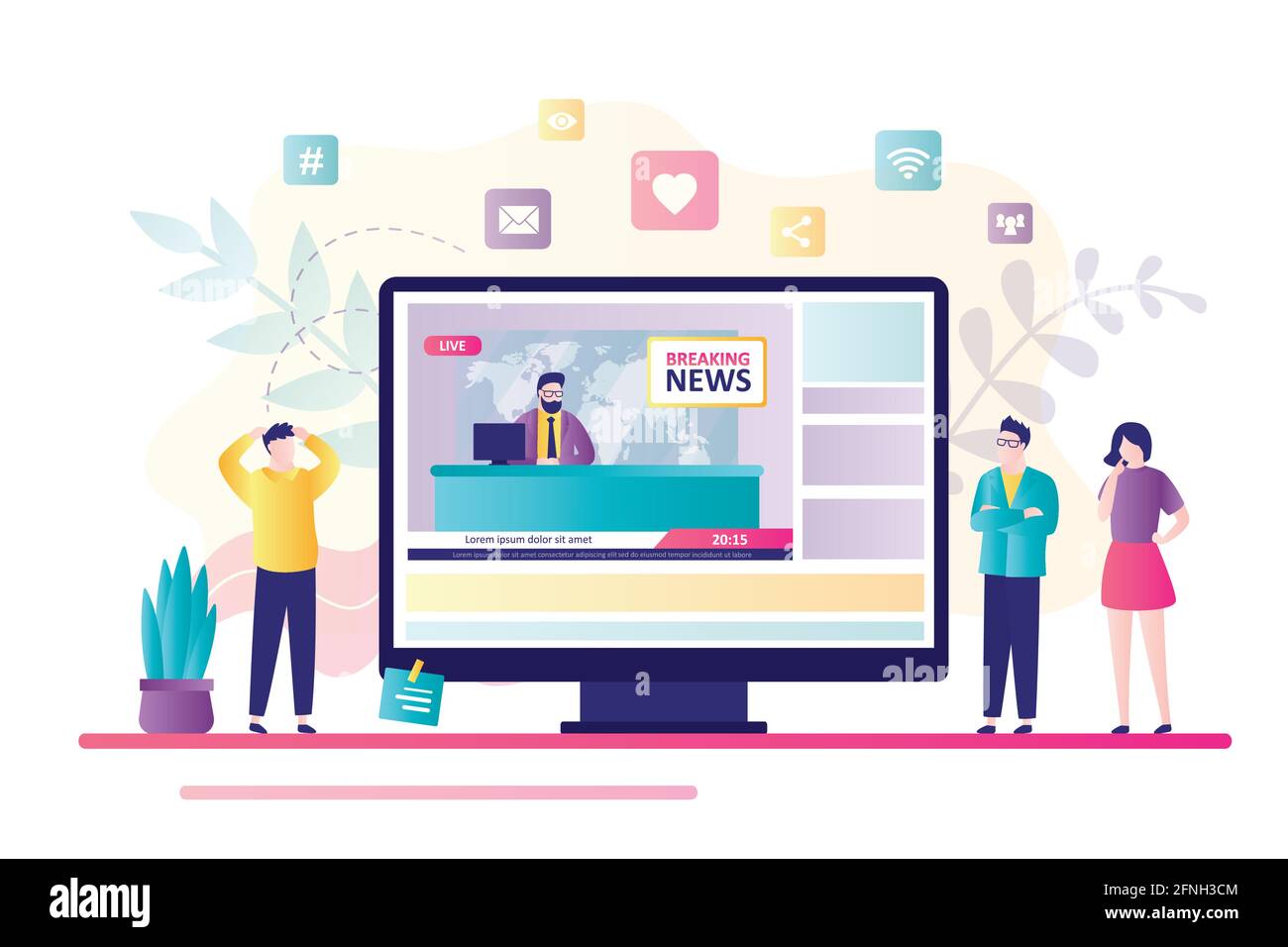 Cartoon people watching screen Stock Vector Images - Alamy