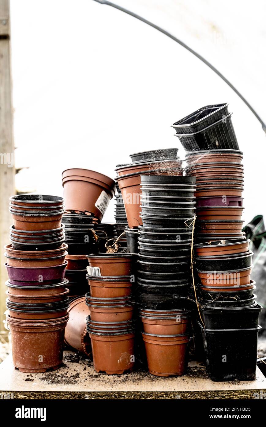Pile of Plastic Flower pots Stock Photo - Alamy