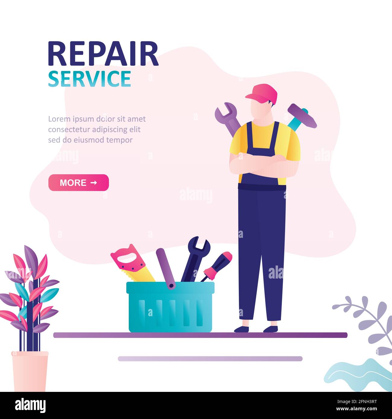 Happy technician service in Stock Vector Images - Alamy