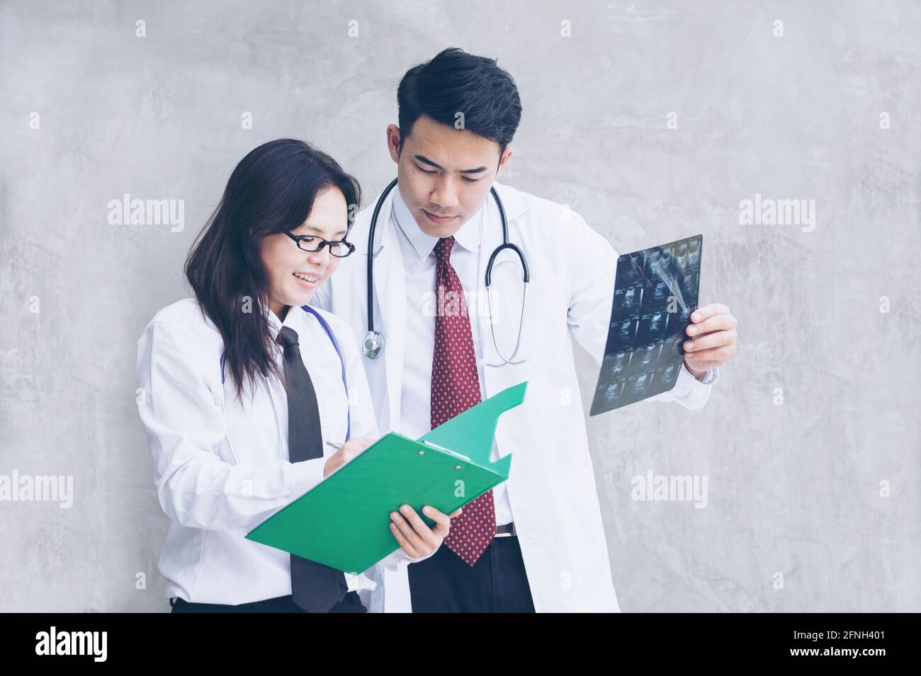 Health care Medical concept. Smart Doctors look at patient Chart ...