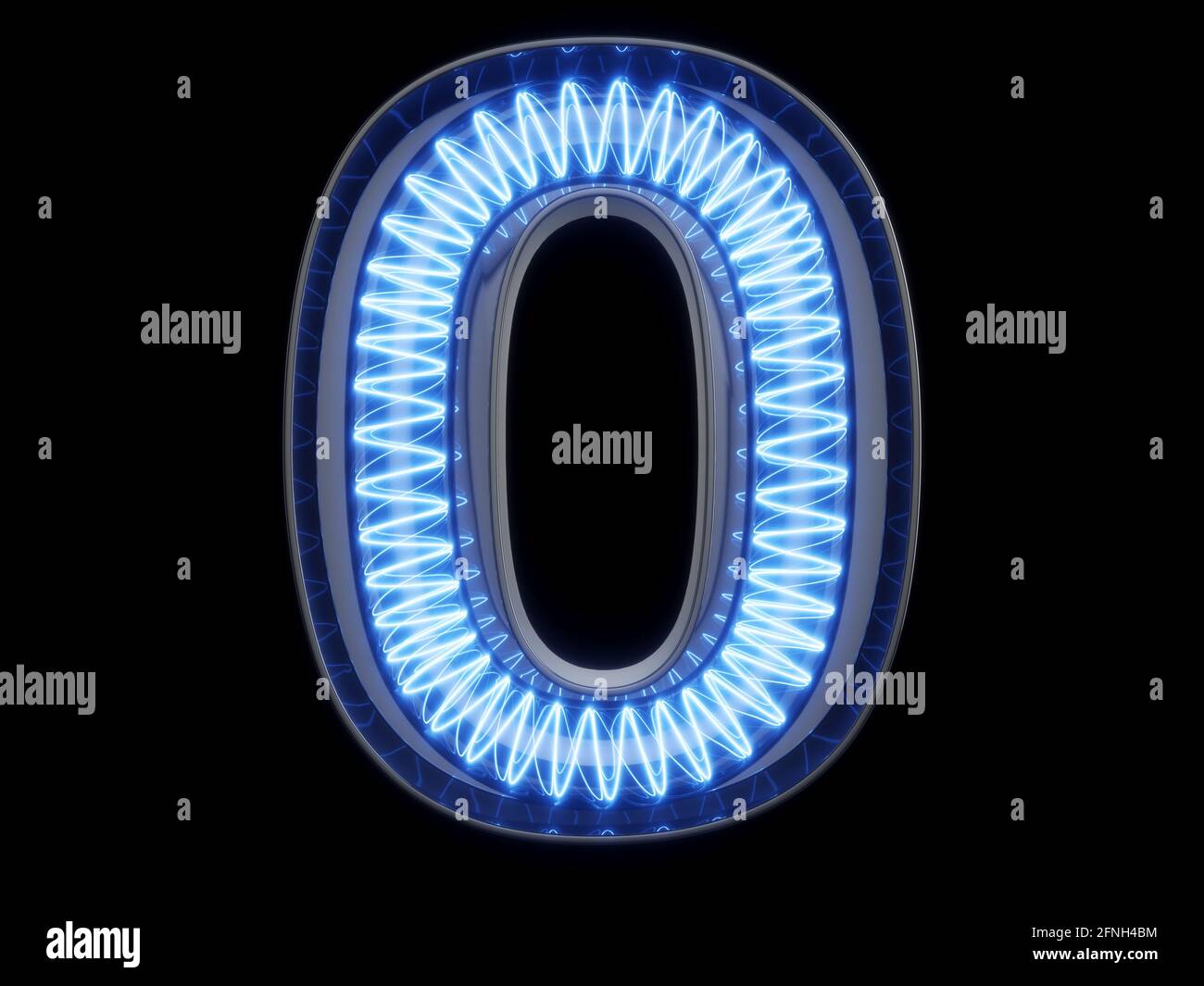 Light bulb spiral glowing digit alphabet character 0 zero null font ...