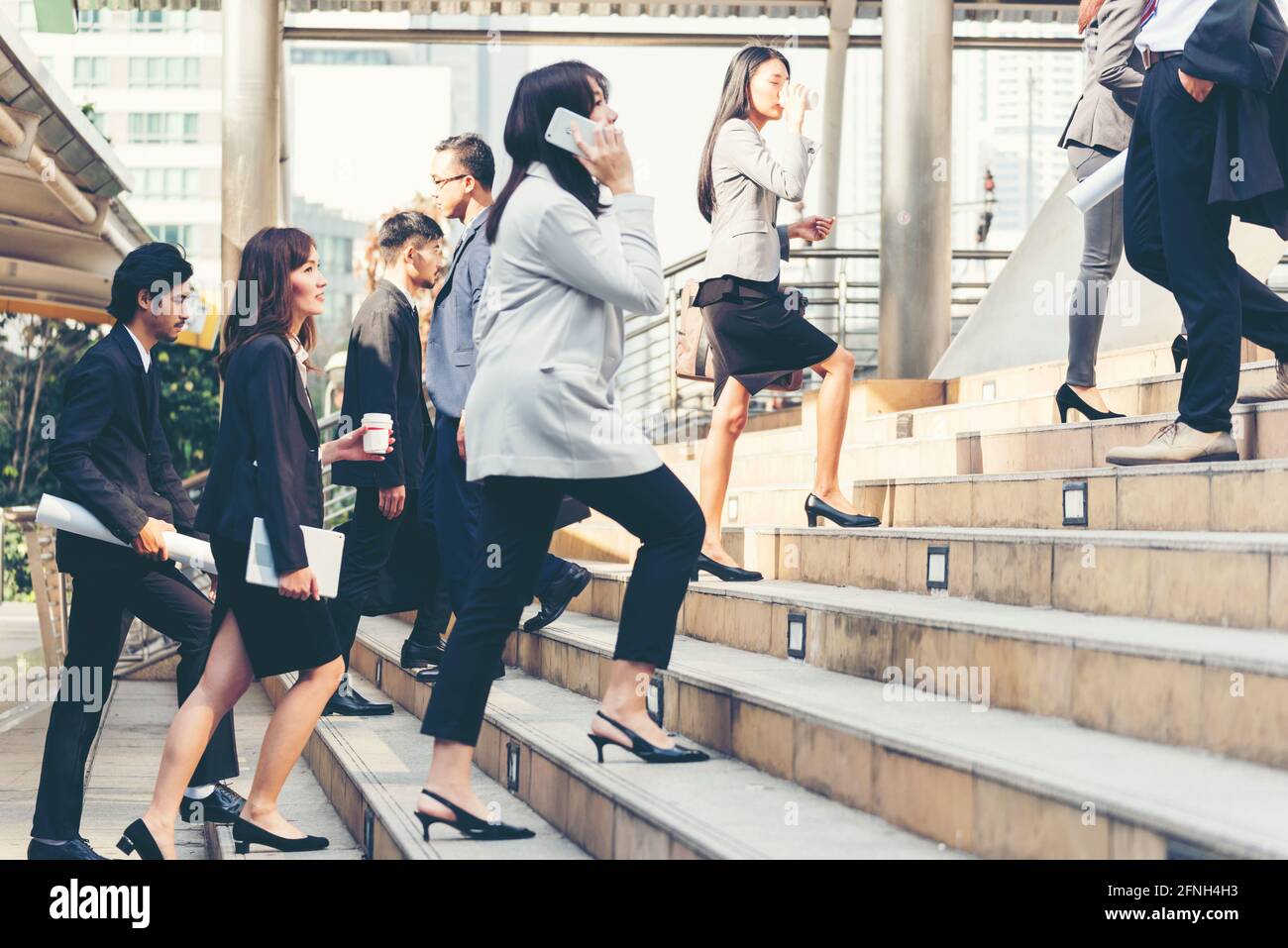 Business People Walking in the Modern City to Working in the Office ...