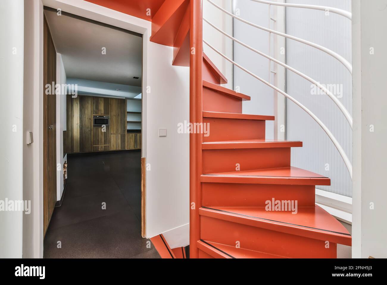 Spiral staircase in modern house Stock Photo - Alamy