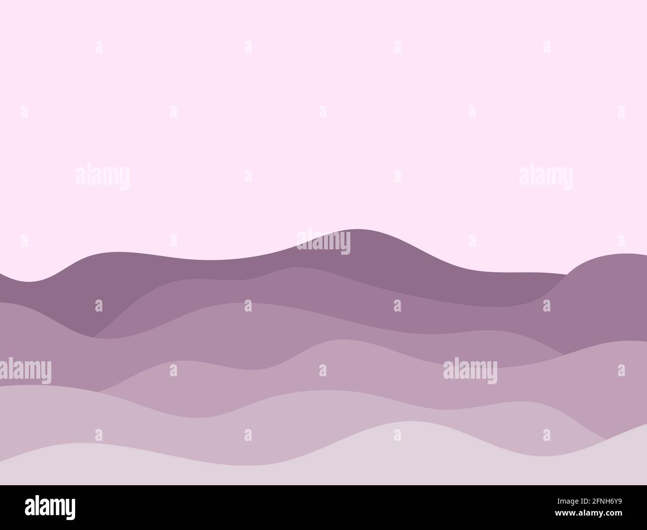 Wavy landscape in a minimalistic style. Landscape with hills. Boho ...