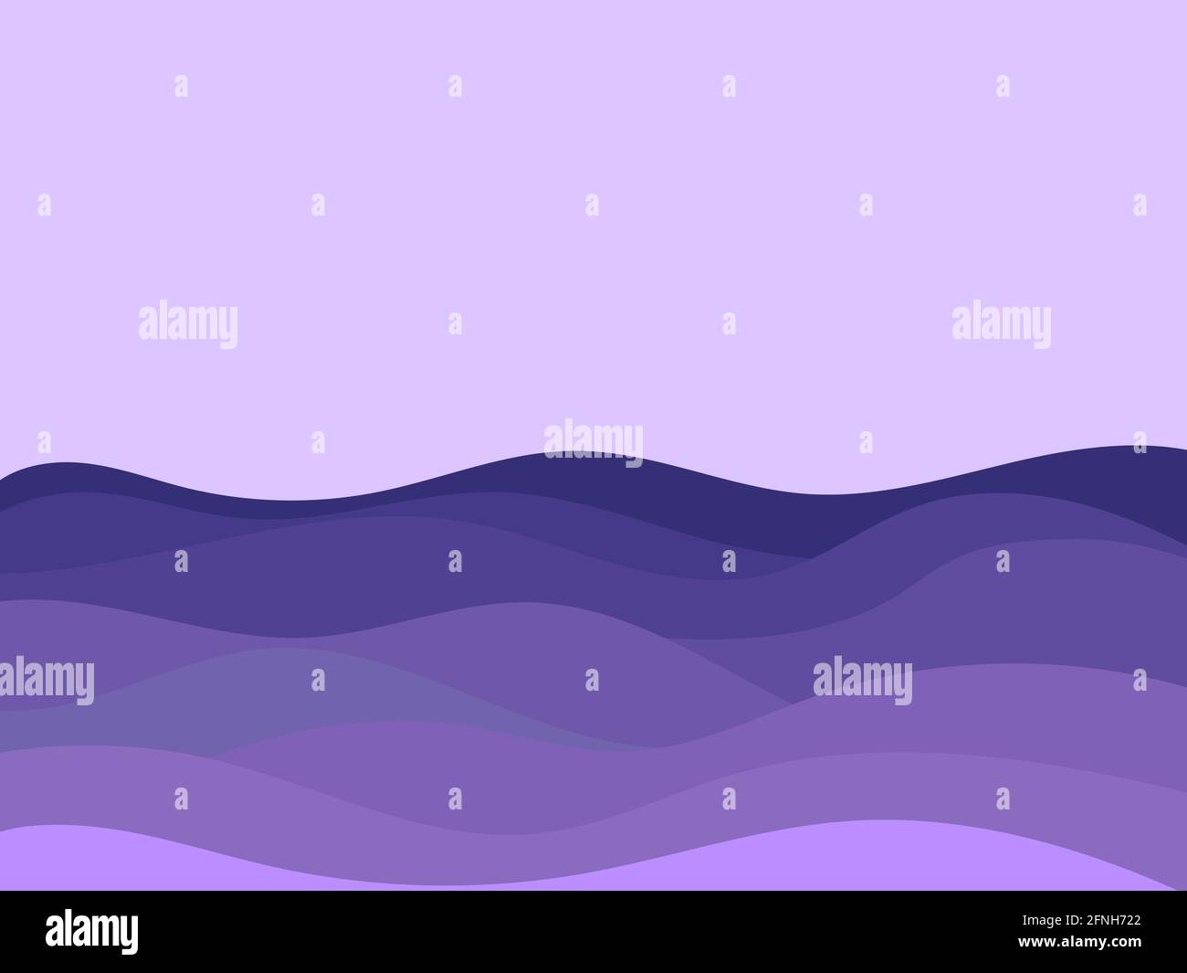 Wavy landscape in a minimalistic style. Landscape with hills. Boho ...