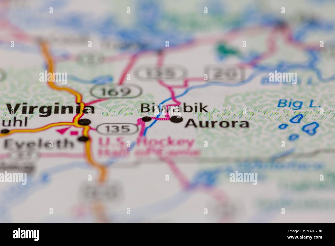 Biwabik on a map hi-res stock photography and images - Alamy