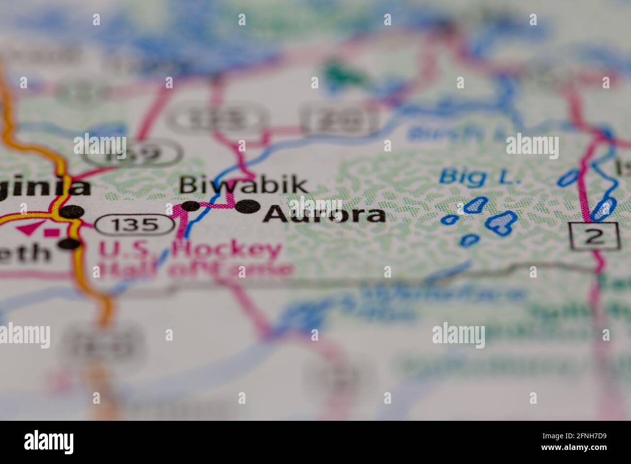 Aurora minnesota map hi-res stock photography and images - Alamy