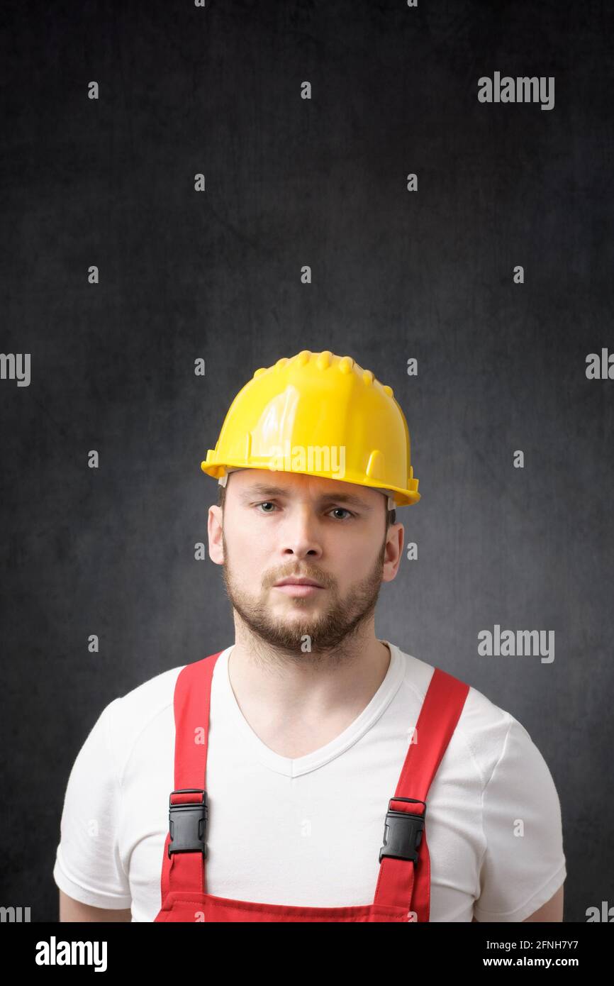 Disappointed construction worker Stock Photo - Alamy