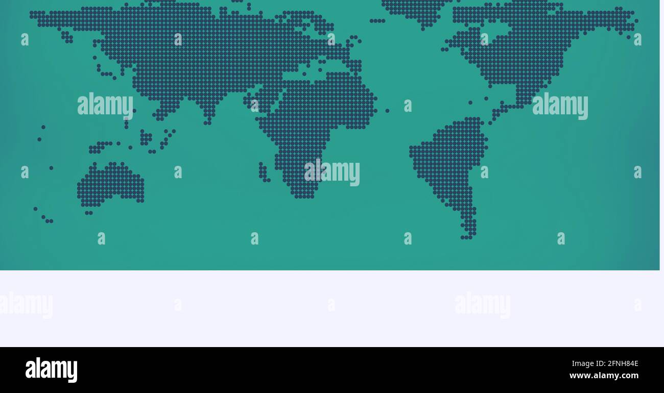 Digitally generated image of world map against green background Stock ...