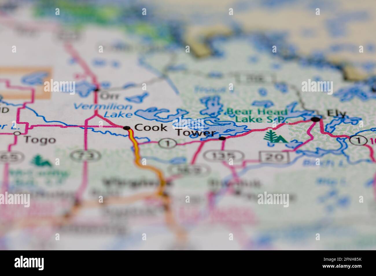 Tower minnesota on a map hi-res stock photography and images - Alamy