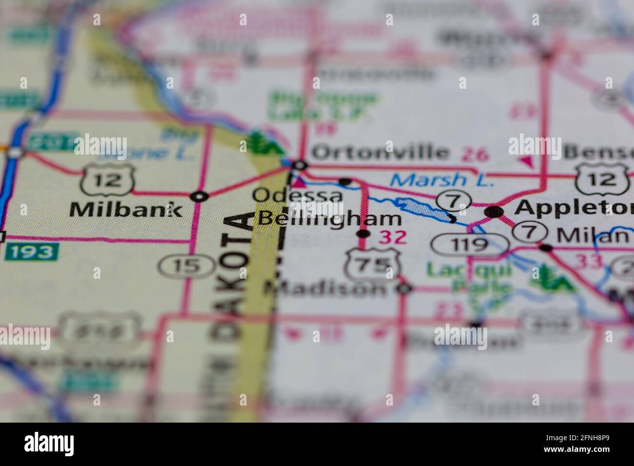 Map of bellingham minnesota hi-res stock photography and images - Alamy
