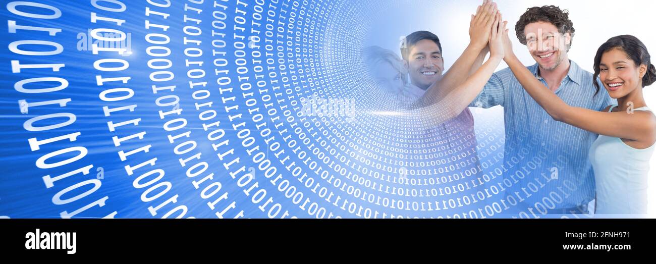 Animation binary coding over network hi-res stock photography and ...