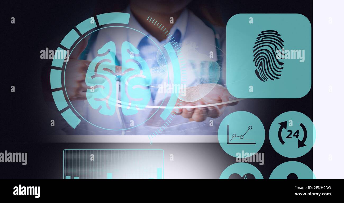 Medical data animation over doctor hi-res stock photography and images ...