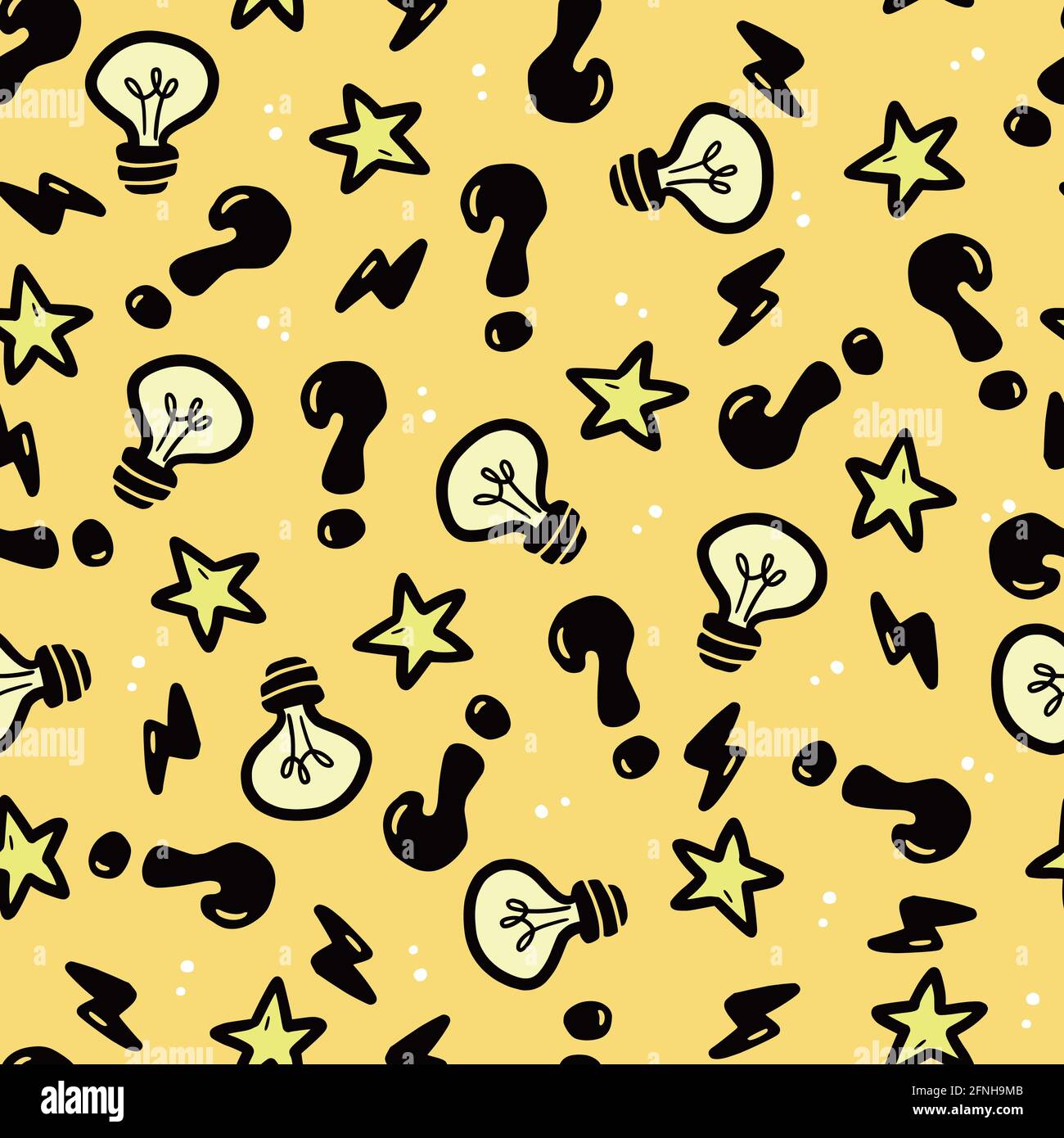 Hand drawn seamless pattern of brainstorm, idea, strategy. Doodle ...