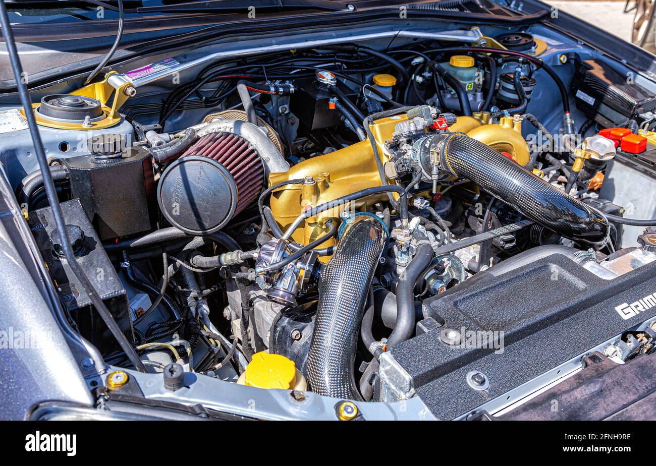 Samara, Russia - May 15, 2021: Subaru vehicle with tuned car engine ...