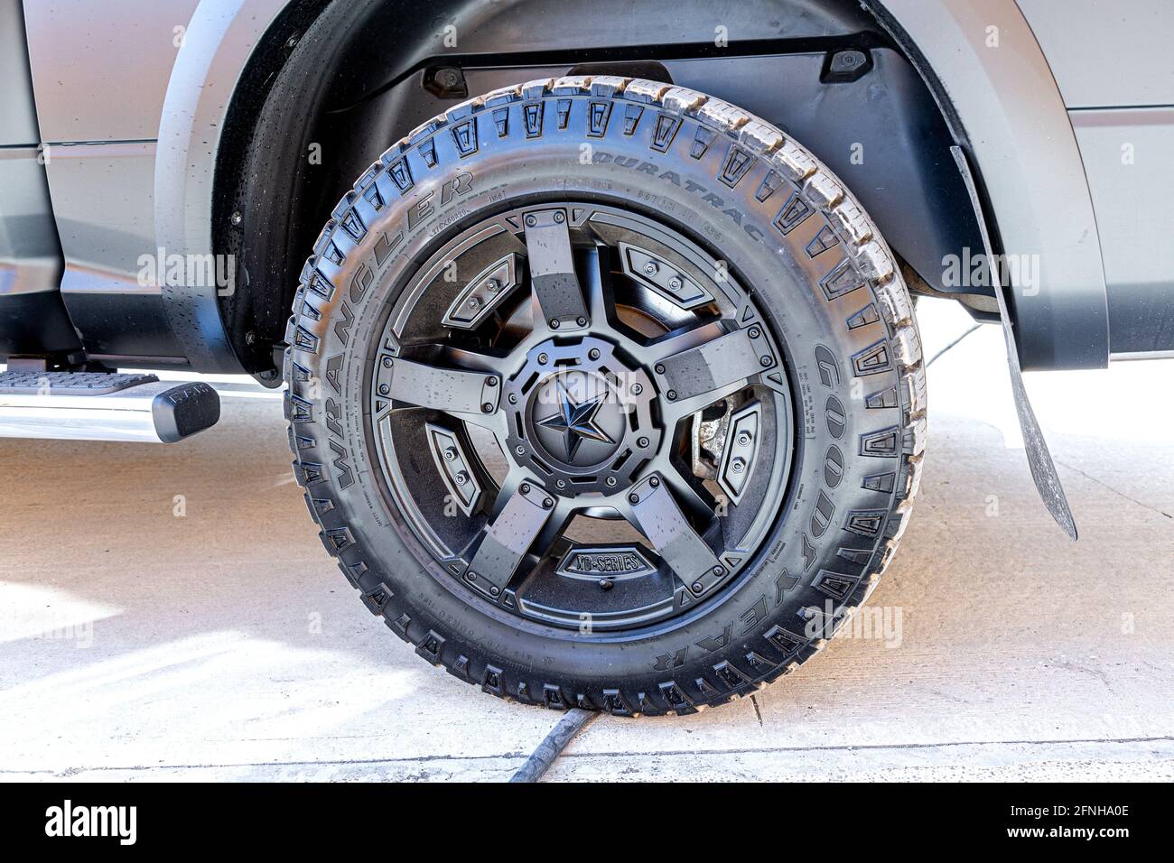 Samara, Russia - May 15 2021: Offroad car wheel with tire GoodYear ...