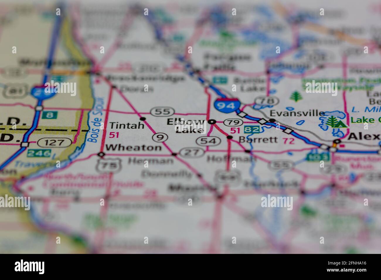 Map of elbow lake hi-res stock photography and images - Alamy