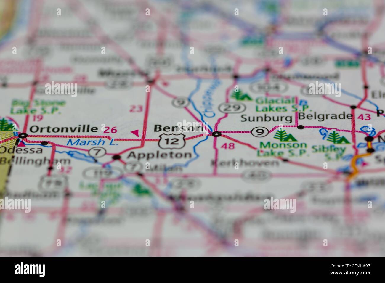 Map of benson minnesota hi-res stock photography and images - Alamy