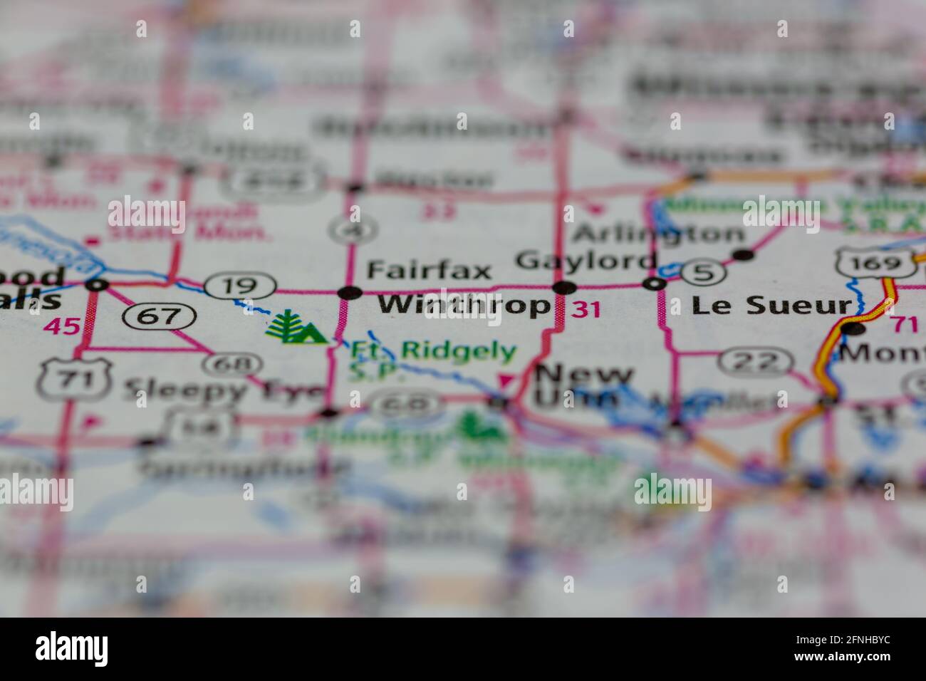 Winthrop Minnesota USA shown on a Geography map or road map Stock Photo ...