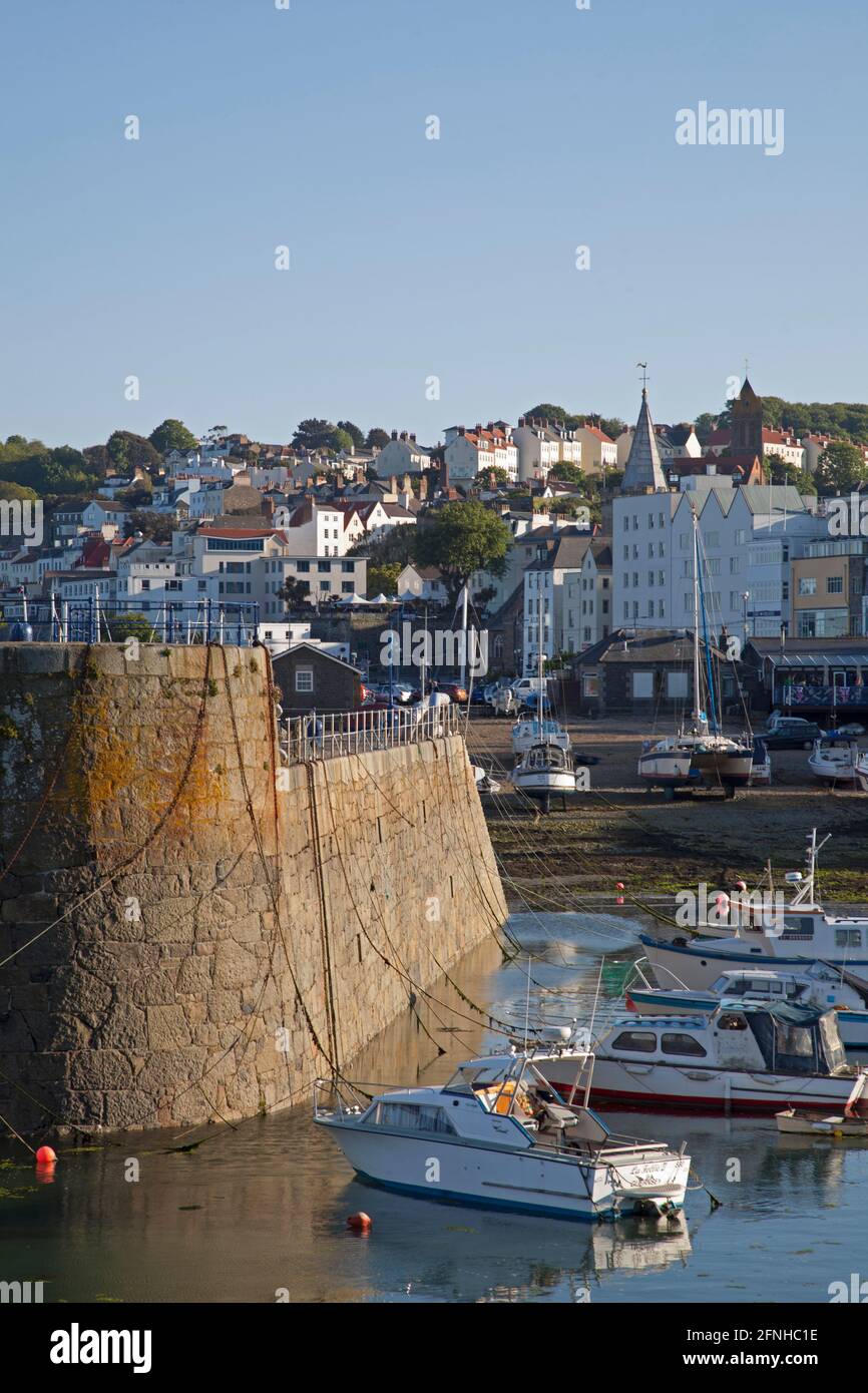 The harbour at St Peter Port on Guernsey Stock Photo - Alamy