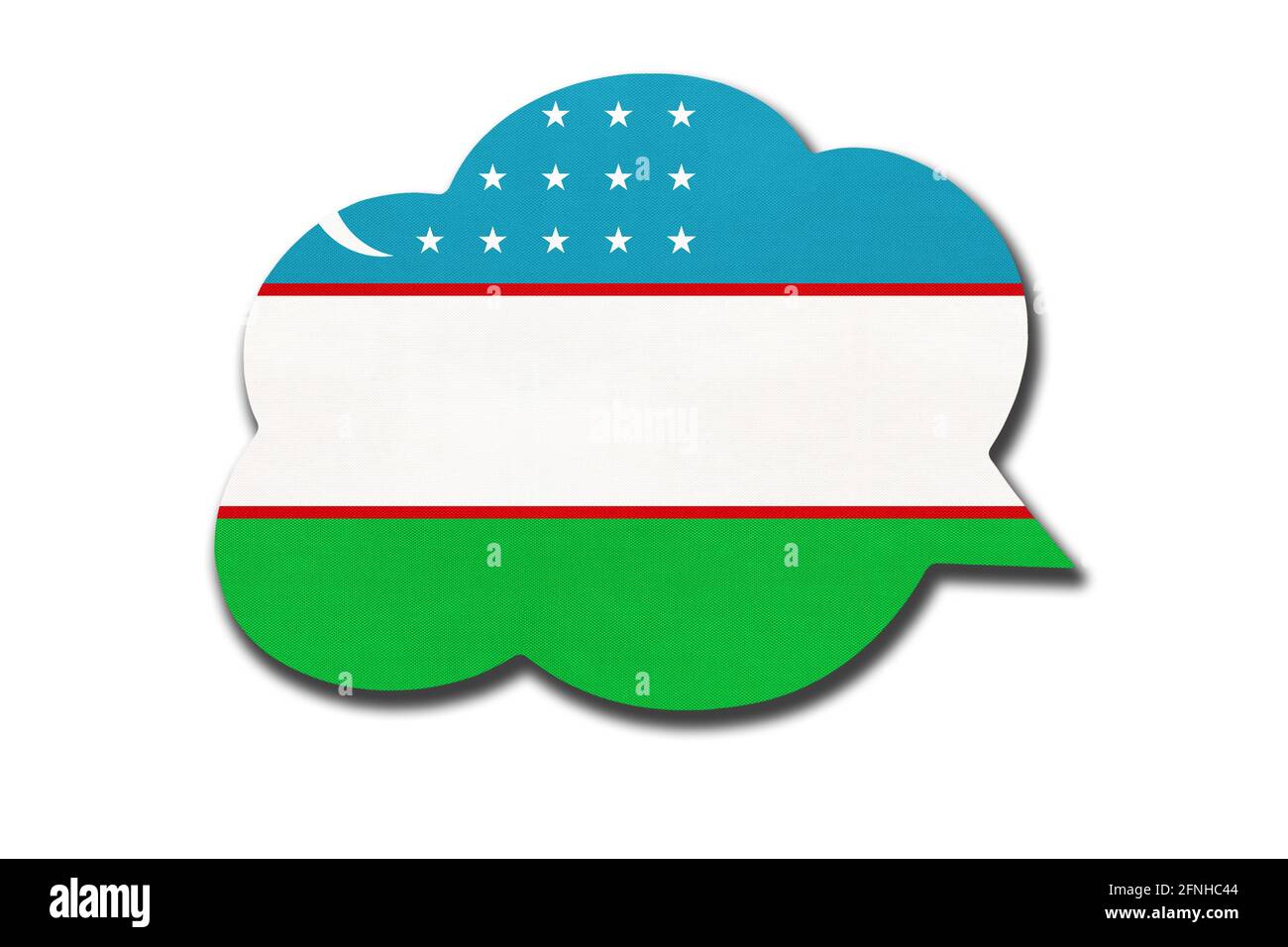 3d speech bubble with uzbekistani national flag isolated on white ...
