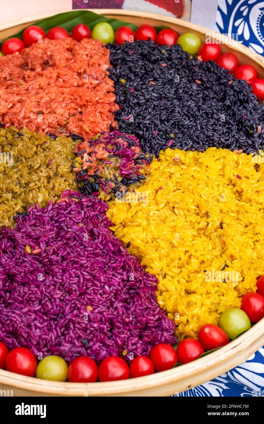 Five color glutinous rice hi-res stock photography and images - Alamy