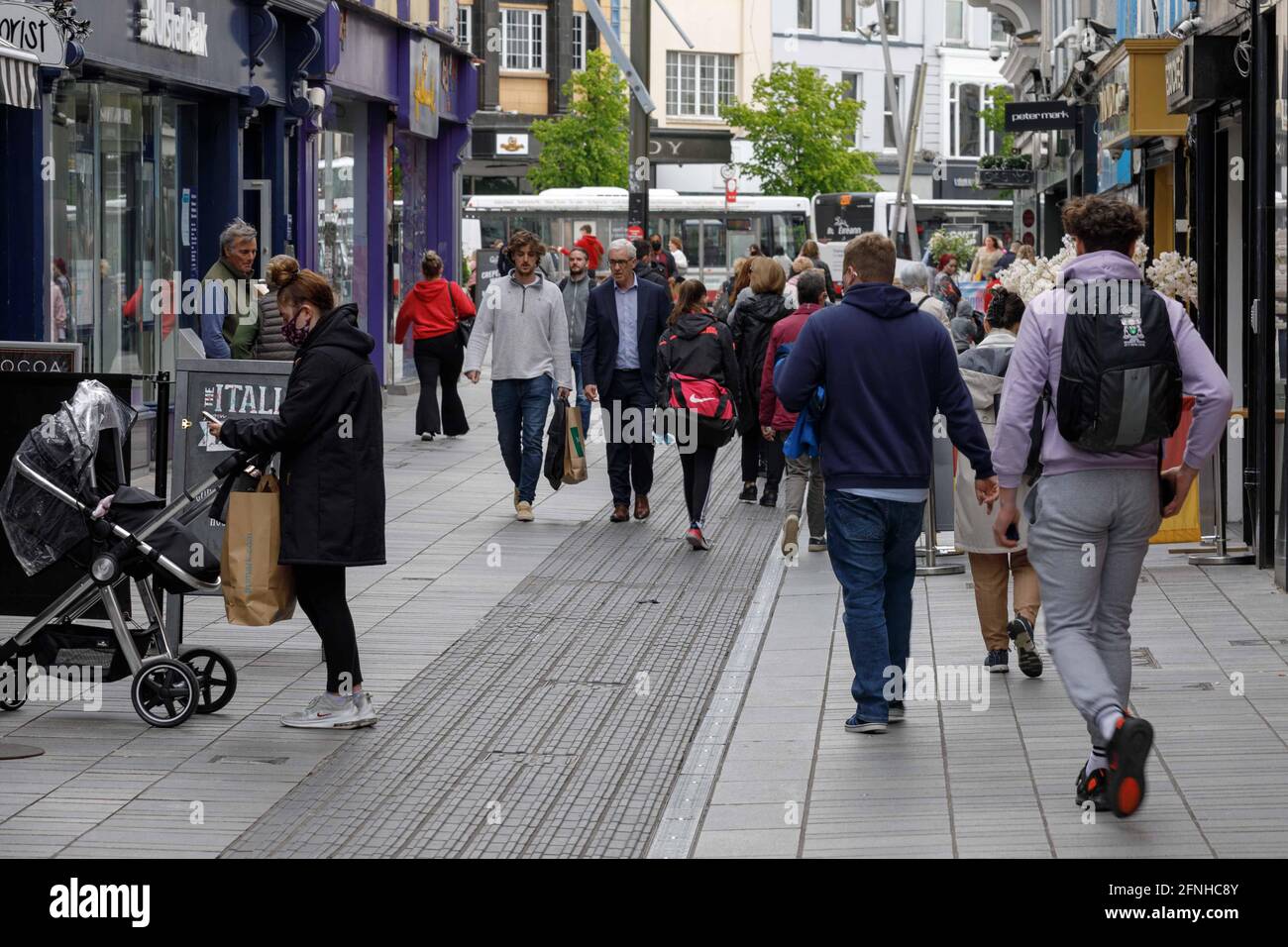 Cork, Ireland. 17th May, 2021. Shoppers Flood to City Despite Heavy ...