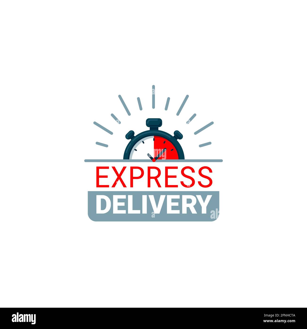 Express delivery icon. Timer and express delivery inscription on a ...