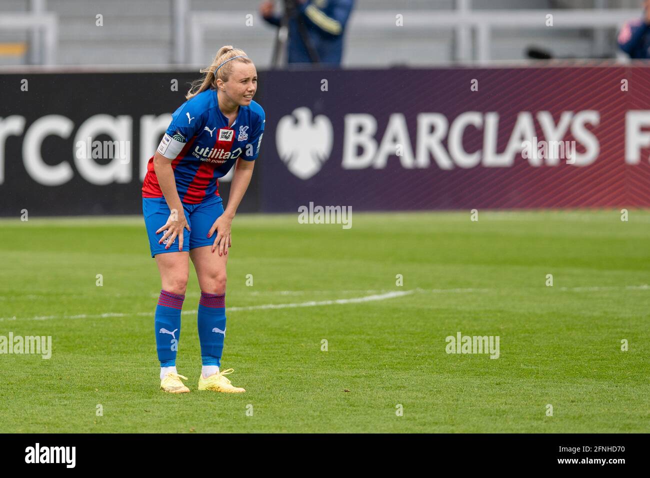 Borehamwood, UK. 16th May, 2021. Annabel Johnson (2 Crystal Palace ...